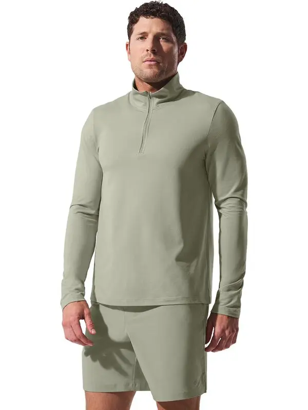 Alo Yoga Conquer 1/4 Zip Reform Long Sleeve Top - Limestone