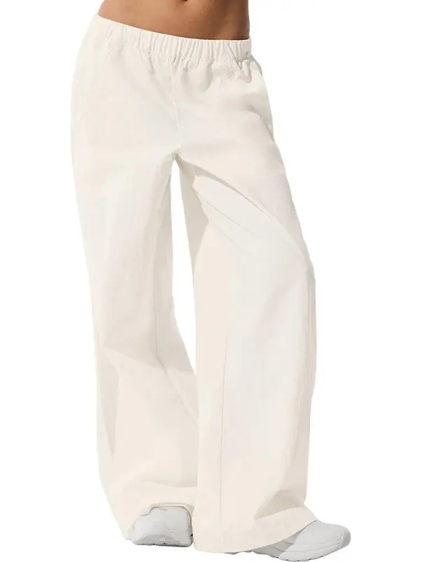 Alo Yoga High-waist Origin Wide Leg Track Pants - Ivory