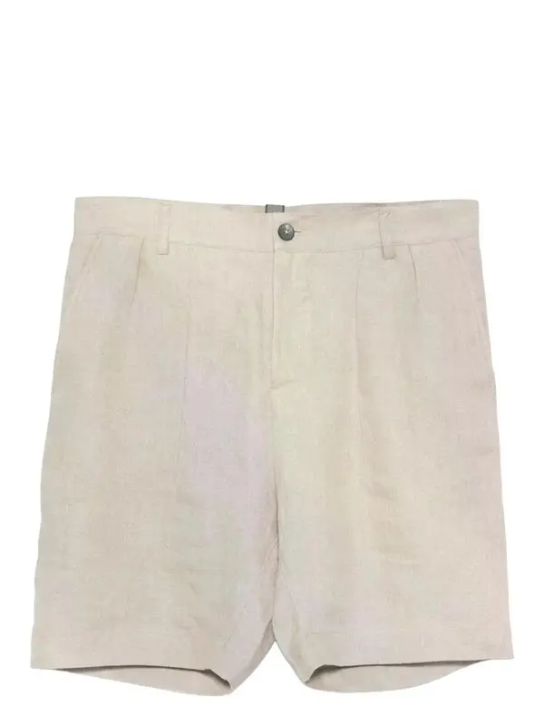 Sease Herringbone Bermuda Shorts - Neutrals