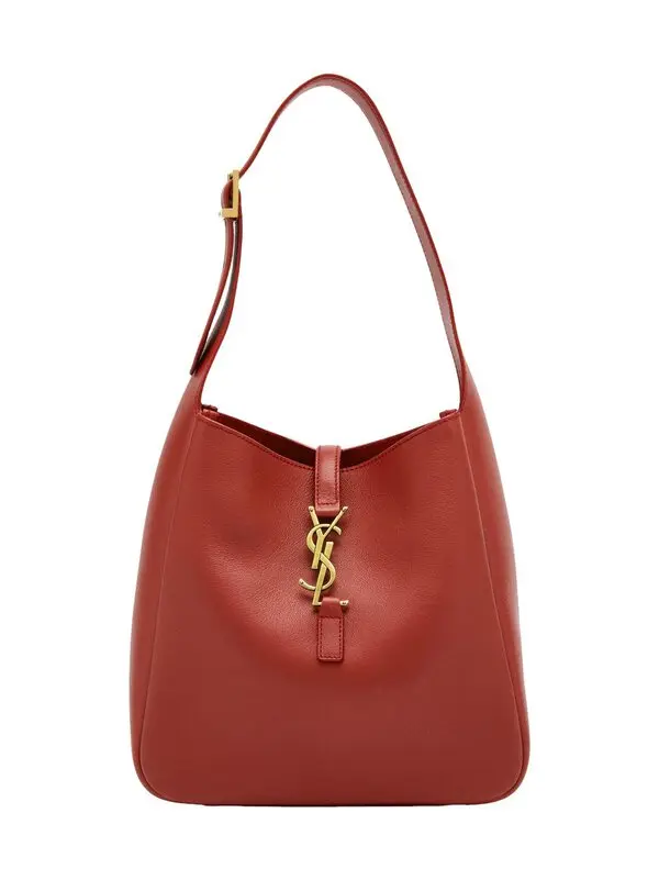 Saint Laurent Le 5 À 7 Small Leather Hobo Bag - Red