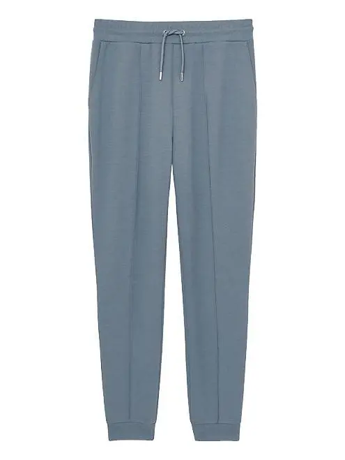 REISS Premier Drawstring-waist Straight-leg Stretch-jersey Jogging Bottoms - Airforce Blue