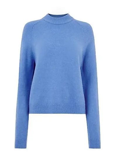 Whistles Crew-neck Long-sleeve Stretch-wool Jumper - Blue