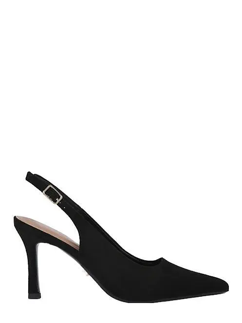 Carvela Corletta Slingback Woven Heeled Courts - Black