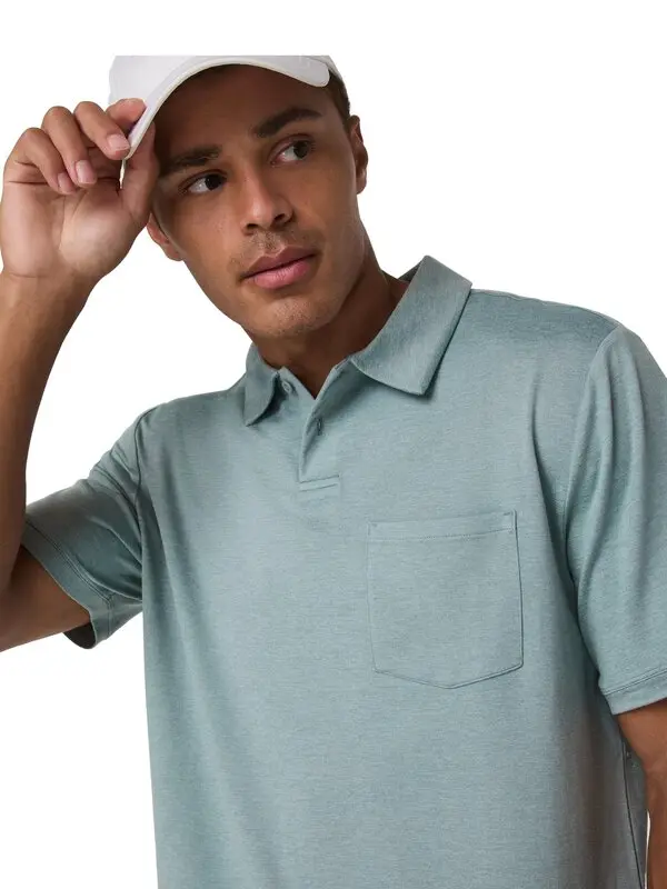 Vuori Short Sleeve Ponto Perforance Polo - Misty Blue Heather