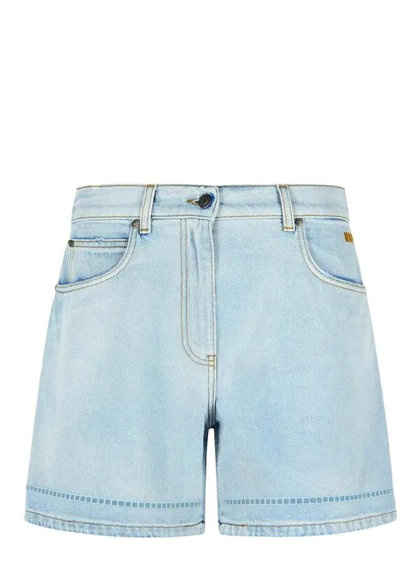 MSGM Light Wash Denim Shorts - Blue