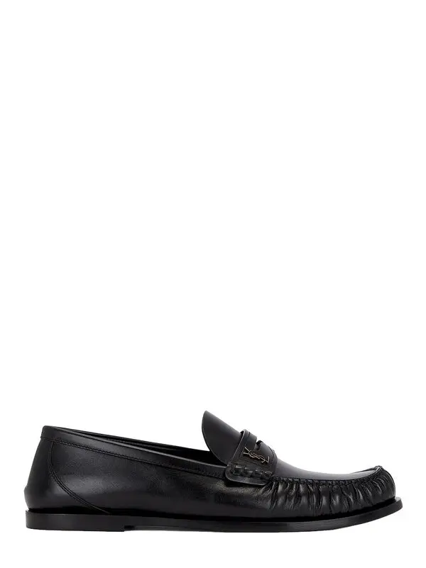 Saint Laurent Leather Loafer - Black