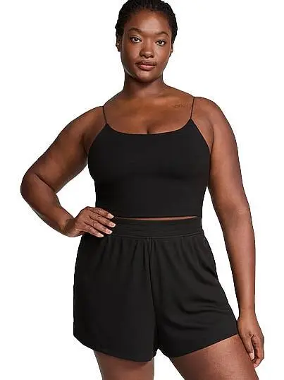 Victoria's Secret Vsx Featherweight Knit Rib Short - Black