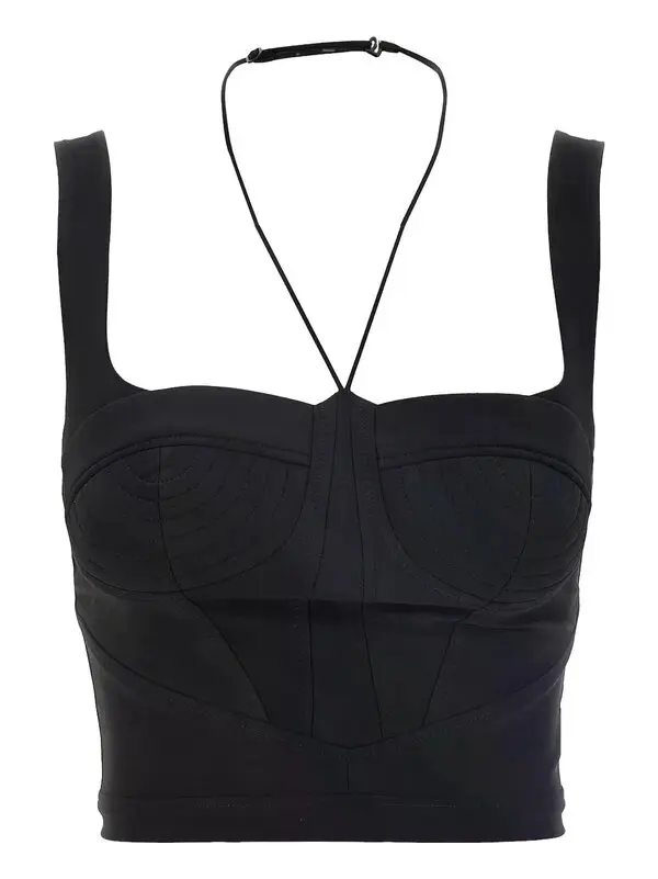 NENSI DOJAKA Shaped Halterneck Top - Black