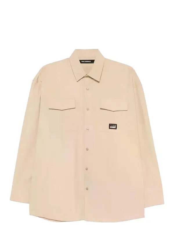 Karl Lagerfeld Logo-plaque Shirt - Neutrals