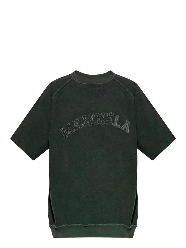 MAISON MARGIELA Logo-embroidered T-shirt - Black