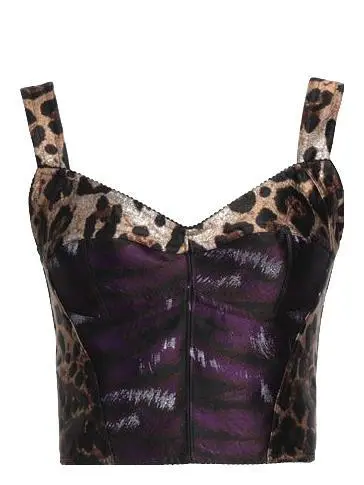 Dolce & Gabbana Leopard-print Corset Top - Purple