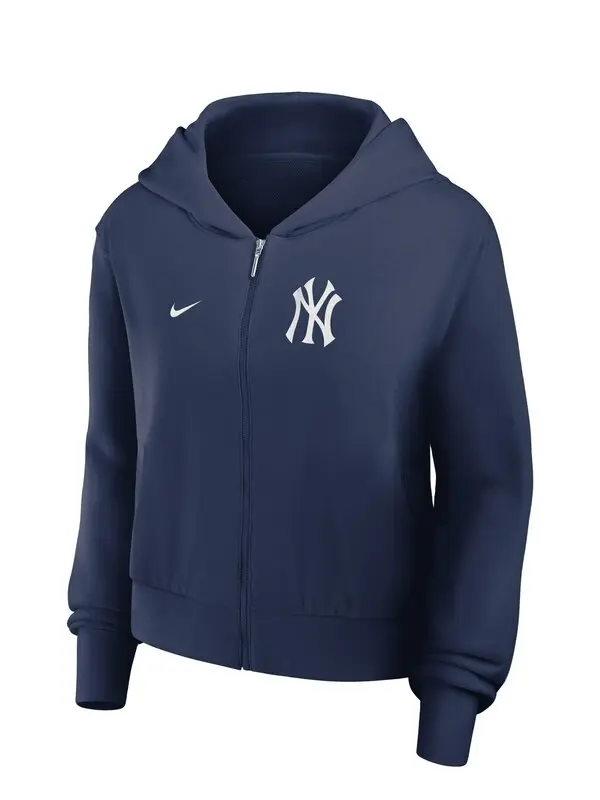 Nike New York Yankees Mlb Full-zip Hoodie - Blue