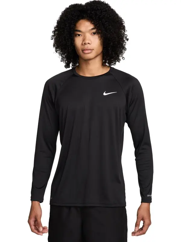 Nike Essential Long-sleeve Hydroguard Swim Shirt - Black
