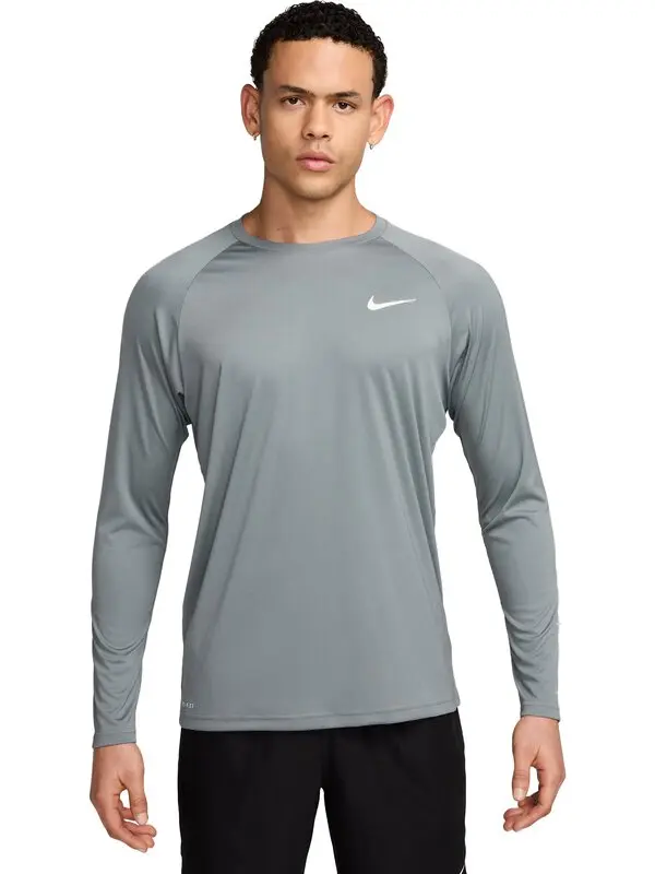 Nike Swim Hydroguard Essential Dri-fit Uv Long Sleeve Top - Grey