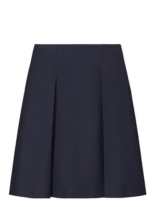 Tory Burch Pleated Twill Skirt - Medium Navy
