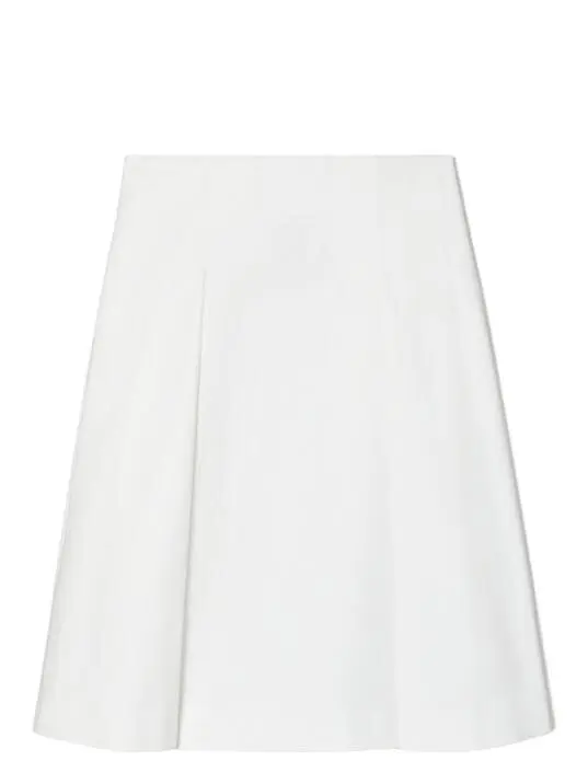 Tory Burch Pleated Twill Skirt - White