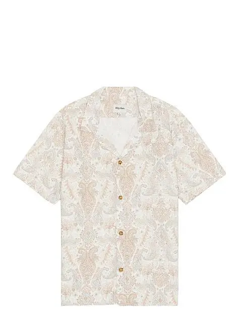 RHYTHM Jean Paisley Short Sleeve Shirt - Cream