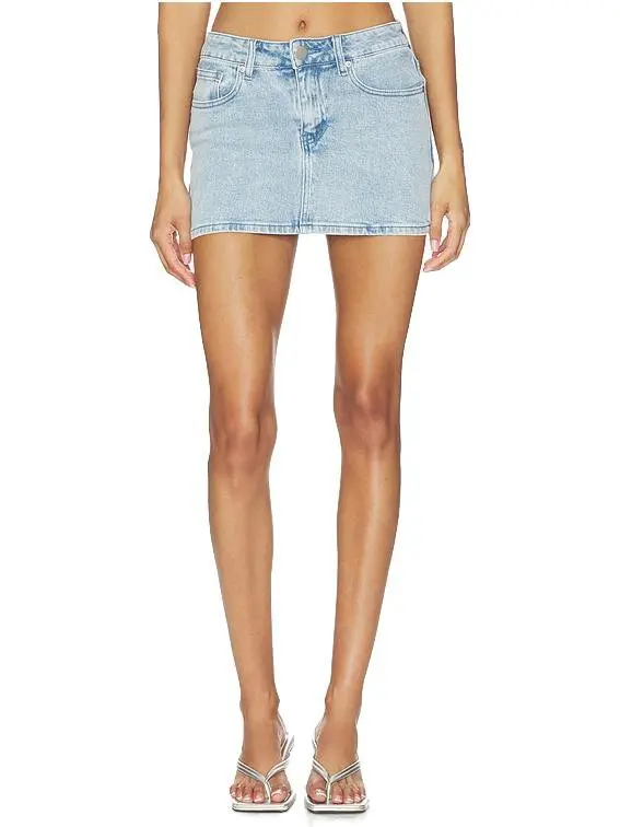 MORE TO COME Maeve Denim Skirt - Light Blue