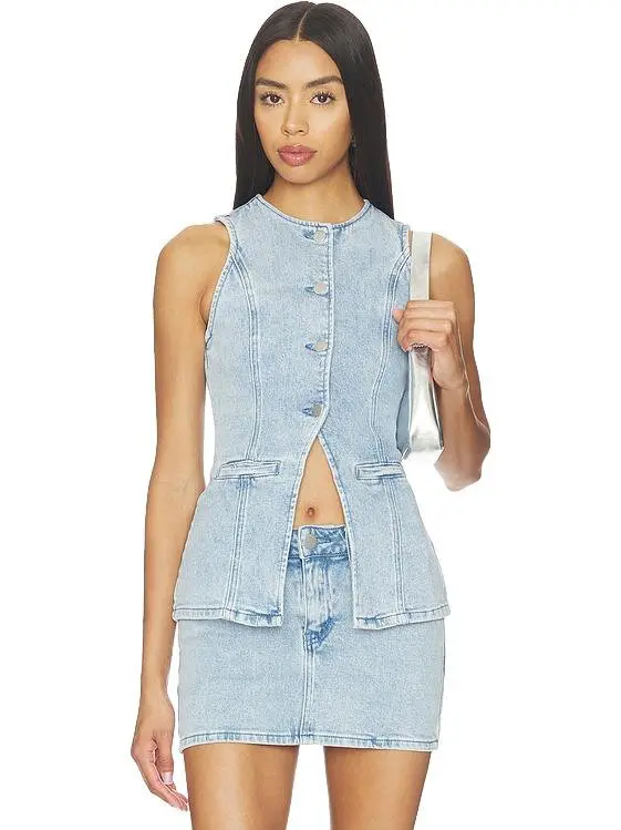 MORE TO COME Maeve Top - Light Blue