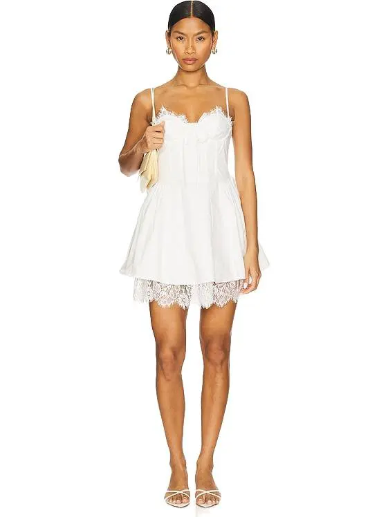 For Love & Lemons Shae Mini Dress - White