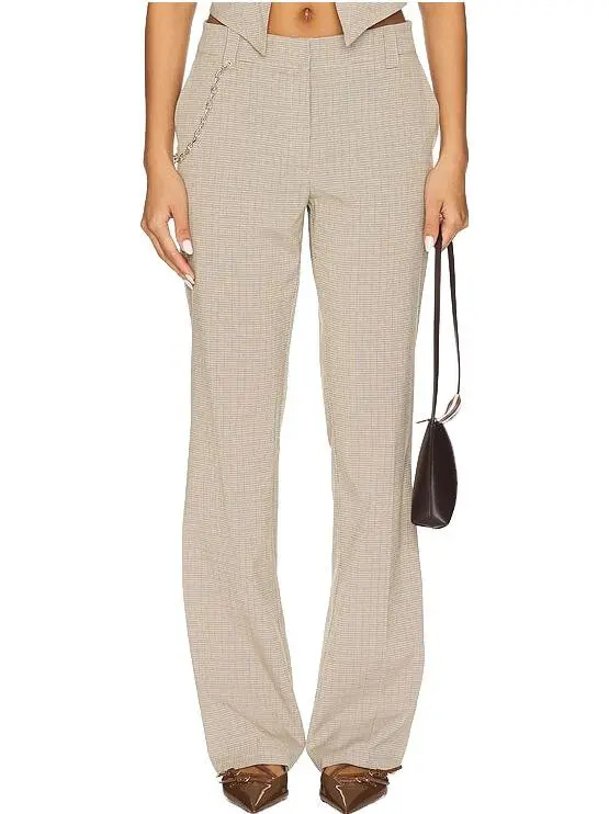 Lioness Bessette Pant - Beige Gingham