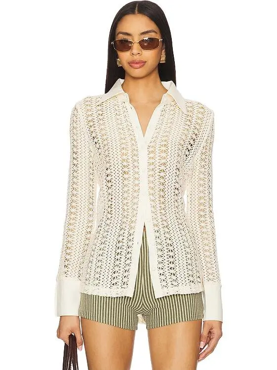 Lioness Unveiling Crochet Shirt - Cream