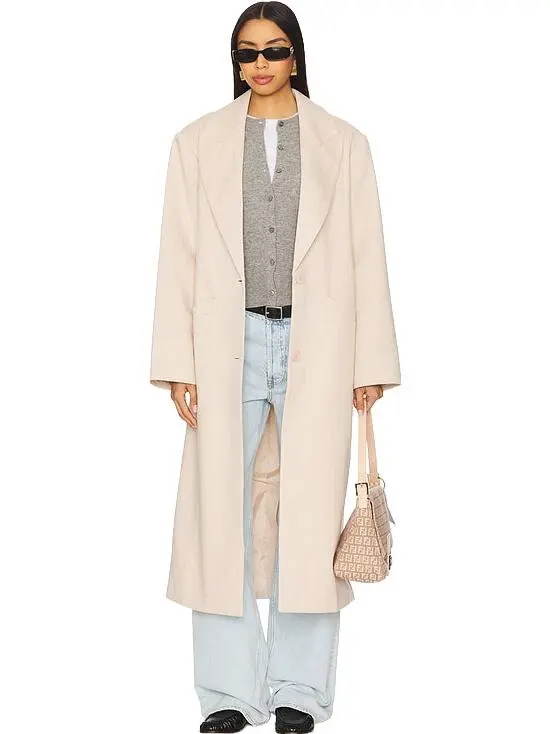 Lioness Olsen Coat - Beige Pinstripe