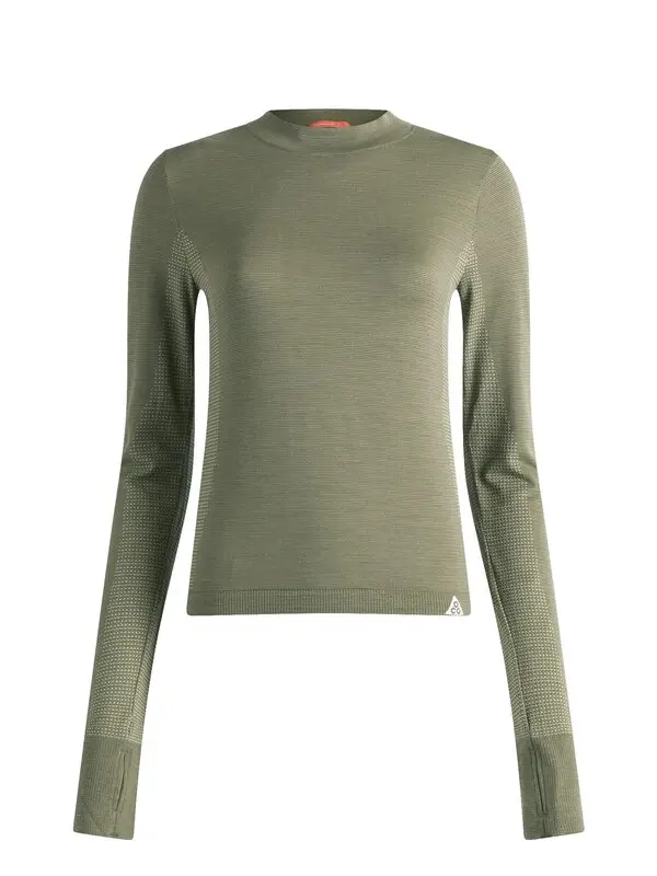 Nike Adv Base Layer Long Sleeve Top - Olive/volt