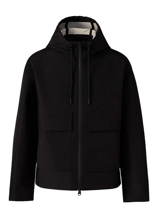 Mackage Eric-z Hooded Rain Jacket - Black-trench
