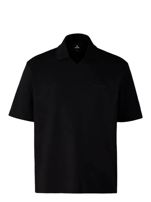 Mackage Marco Organic Cotton Polo - Black