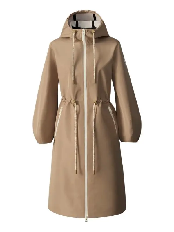 Mackage Mekelle-z Long Recycled Technical Rain Coat - Light Camel-cream