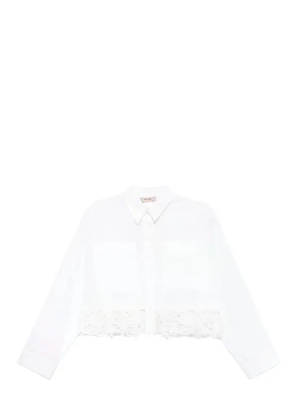 TWINSET Poplin Lace Shirt - White