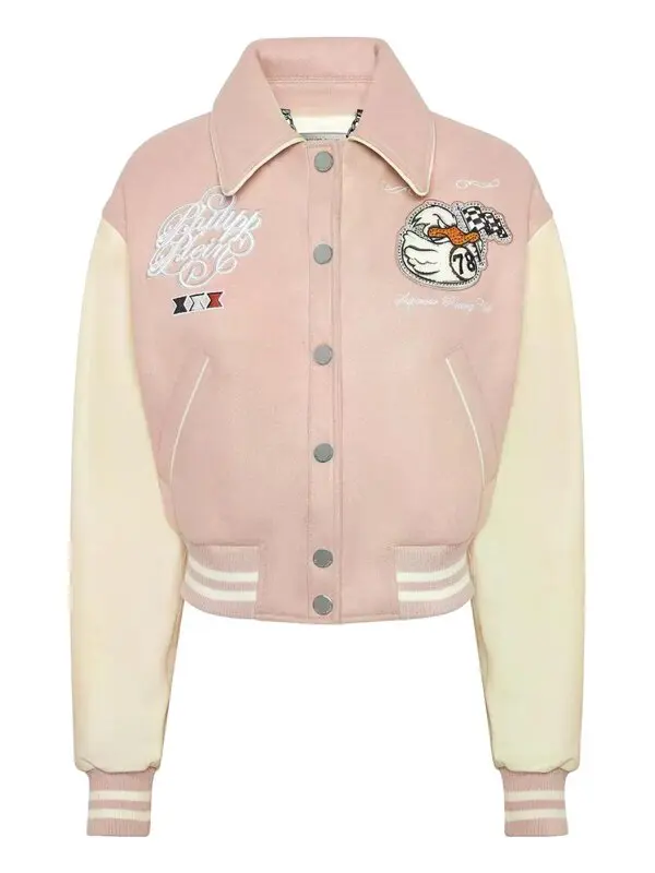 Philipp Plein College Bomber Jacket - Pink