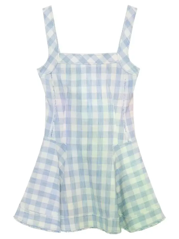Simkhai Hannalie Gingham Dress - Blue