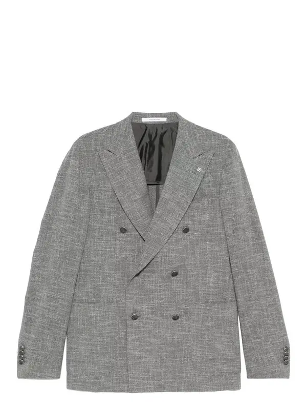 Tagliatore Textured Double-breasted Blazer - Grey