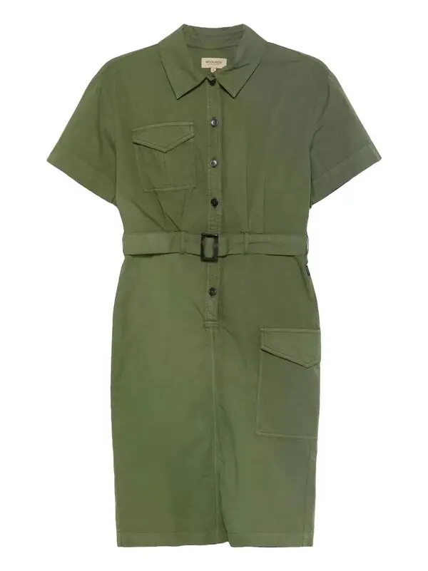 Woolrich Belted Shirt Dress - Green