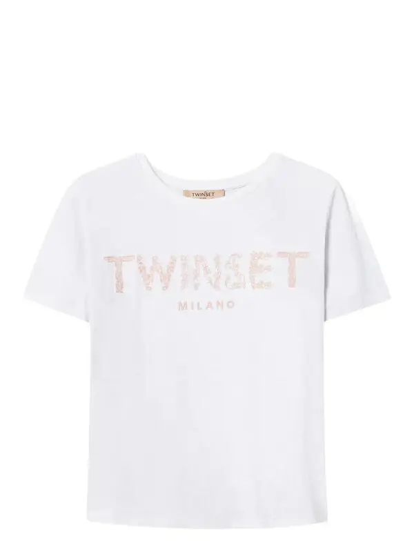 TWINSET Logo-embroidered T-shirt - White