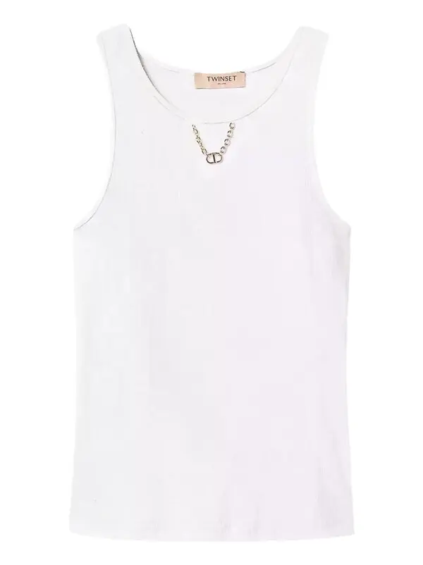 TWINSET Cotton Tank Top - White