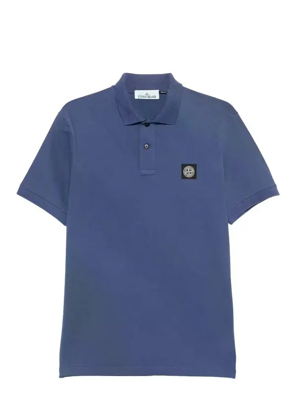 Stone Island Piqué Polo Shirt - Blue