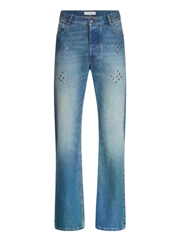 LUDOVIC DE SAINT SERNIN Eyelet-embellished Jeans - Blue