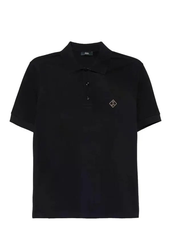 Herno Embroidered-logo Polo Shirt - Blue