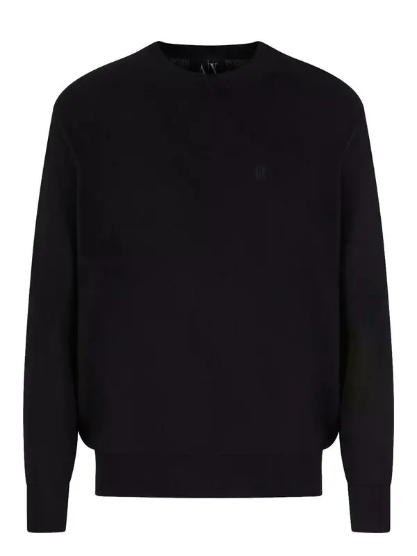Armani Exchange Logo-embroidered Sweater - Black