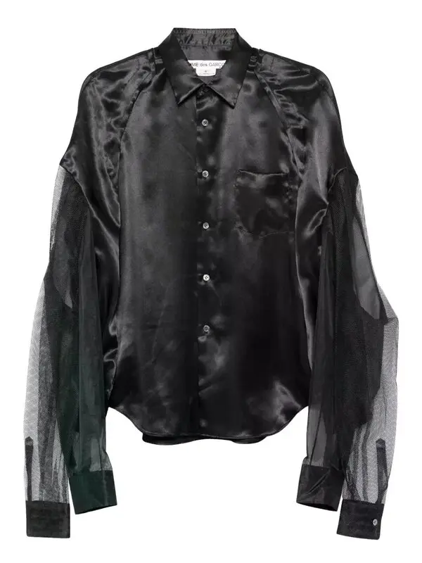 Comme Des Garçons Satin Shirt - Black