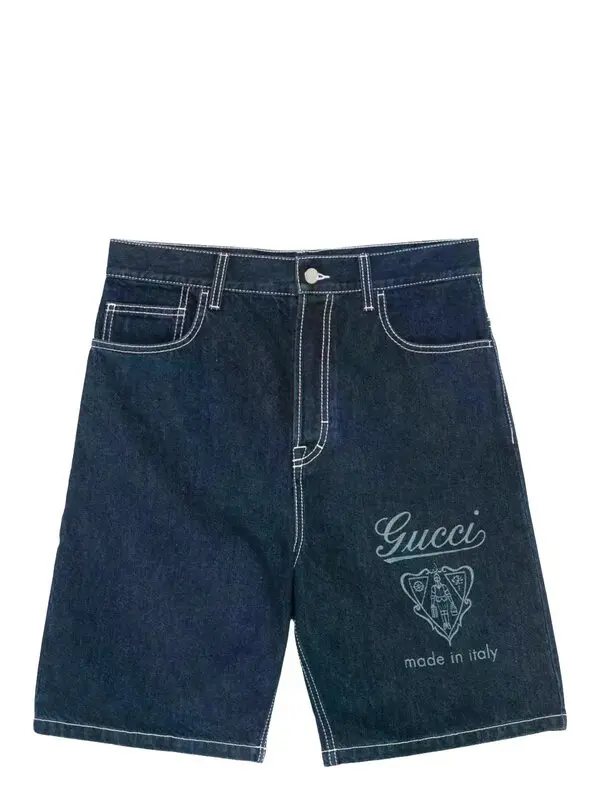 Gucci Lasered Denim Shorts - Blue