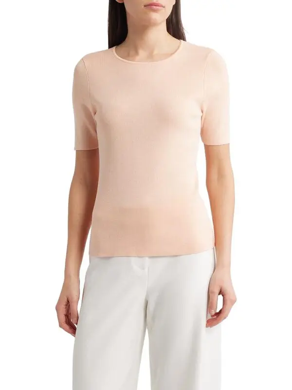 TAHARI ASL Short Sleeve Sweater - Parfait