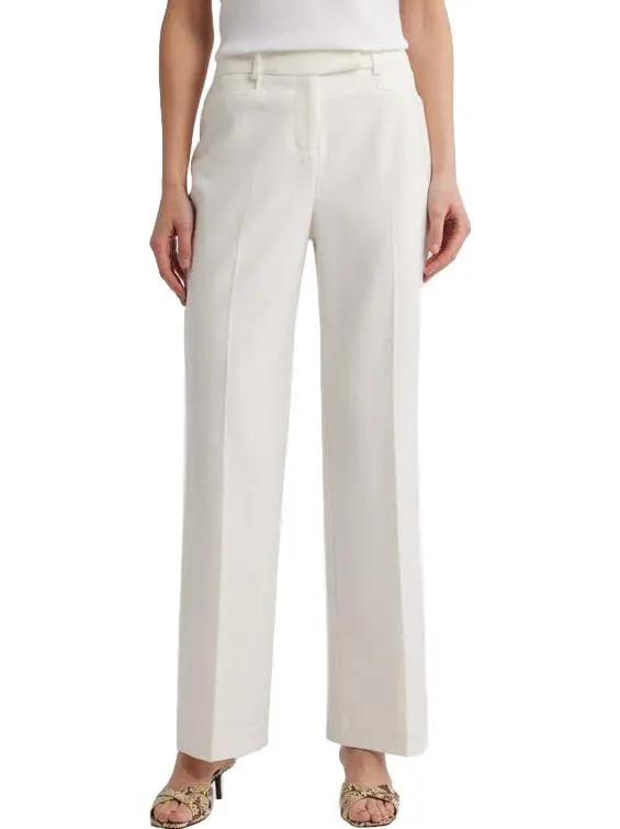TAHARI ASL Straight Leg Pants - White