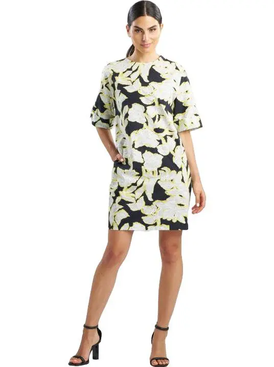 Natori Floral Print T-shirt Dress - Black