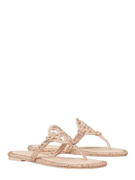 Tory Burch Miller Knotted Crystal Flip Flop - Rose Pink