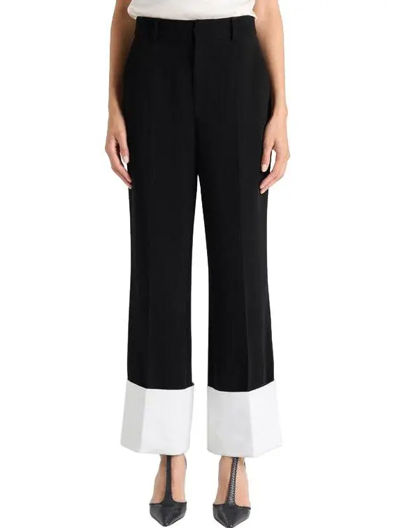 Cinq À Sept Mesa Wide Cuff Pants - Black/white
