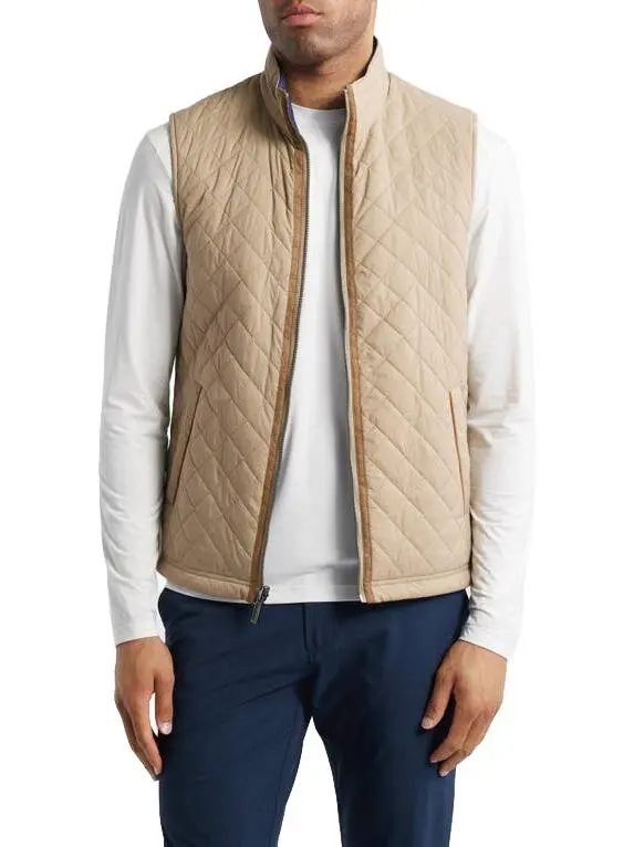 Johnston & Murphy Xc4 Flex Quilted Vest - Taupe/ Blue